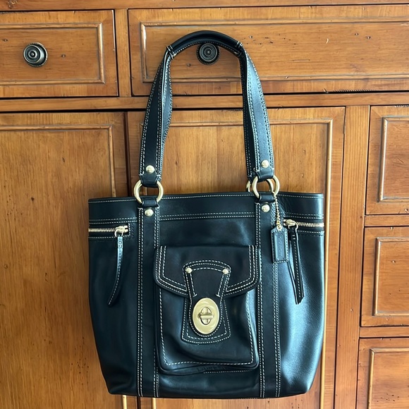 Coach | Bags | Coach Gigi Legacy Tote Shoulder Bag Black | Poshmark